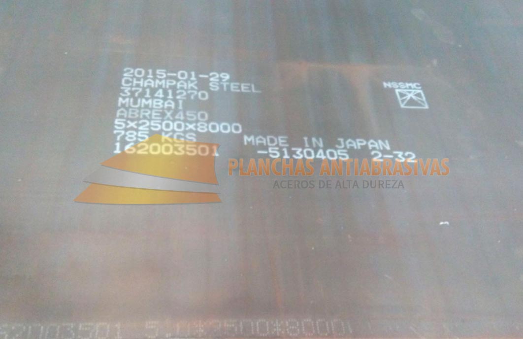 Planchas Antidesgaste BRINELL 450 – Planchas Antiabrasivas